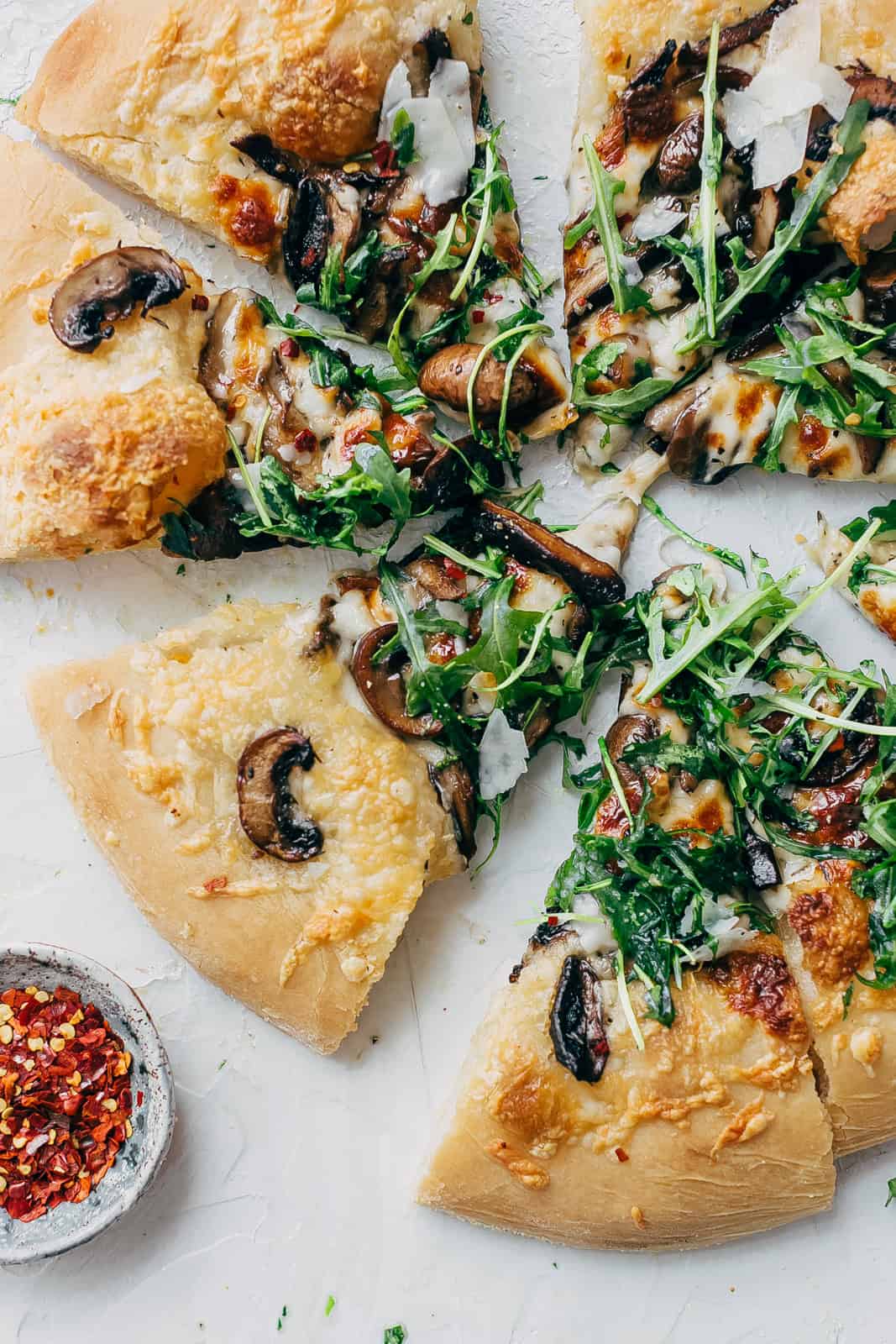 Truffled Mushroom Pizza with Arugula Salad Recipe - Little Spice Jar