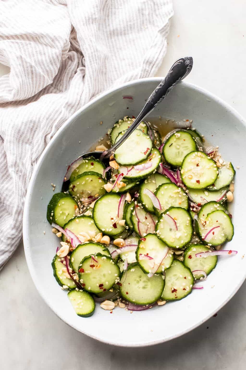 Sweet and Tangy Thai Cucumber Salad Recipe - Little Spice Jar