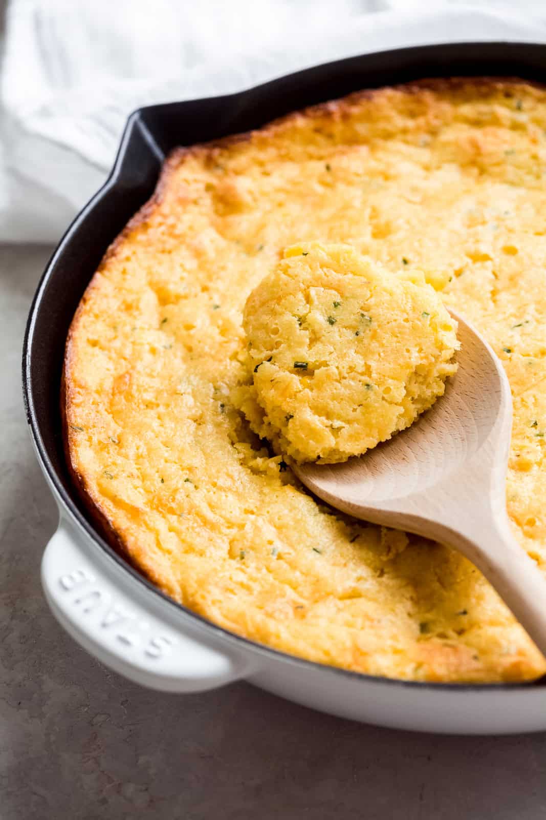 Cheddar Chive Spoonbread (aka Corn Pudding) Recipe - Little Spice Jar