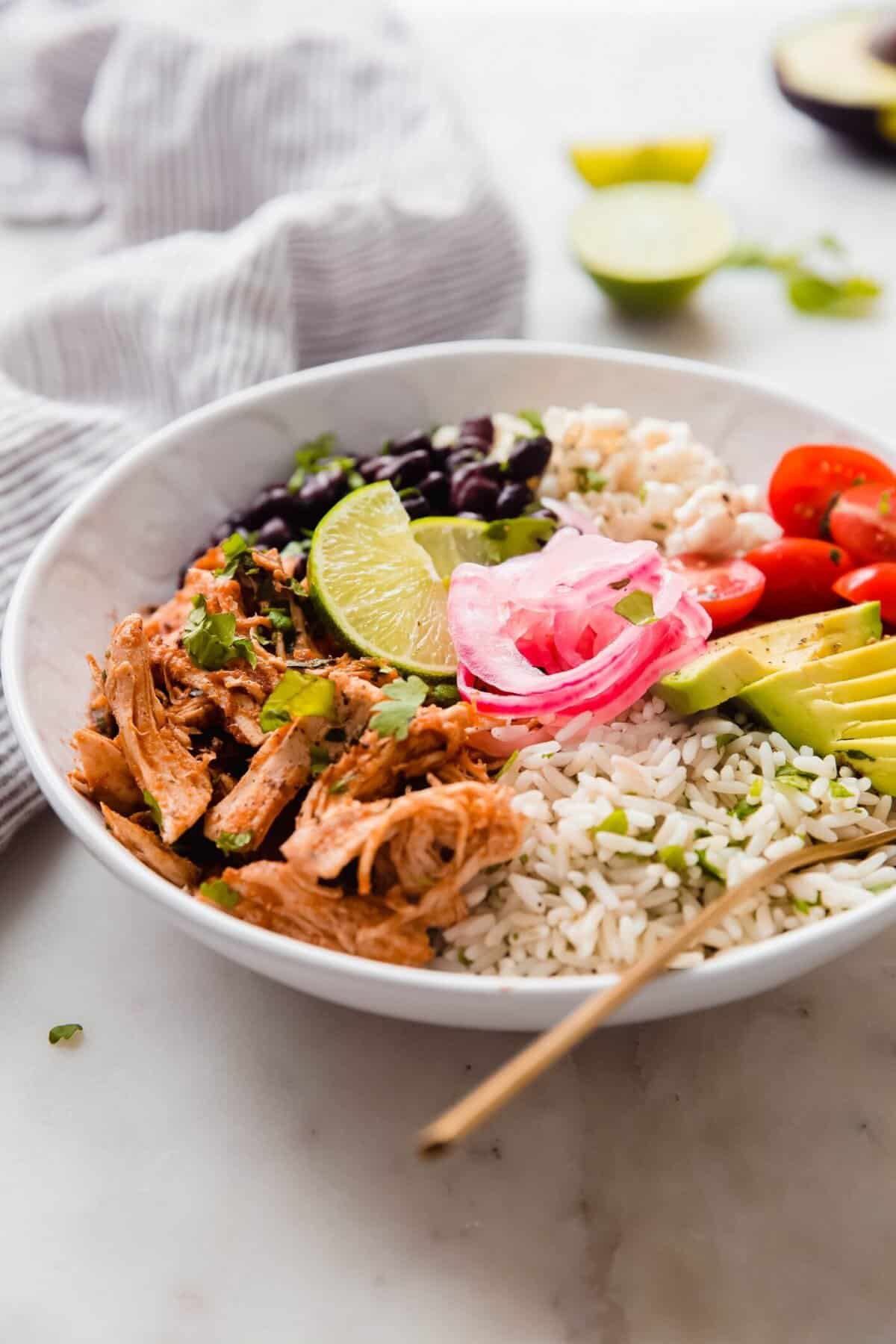 Instant Pot Chicken Tinga Bowls Recipe | Little Spice Jar