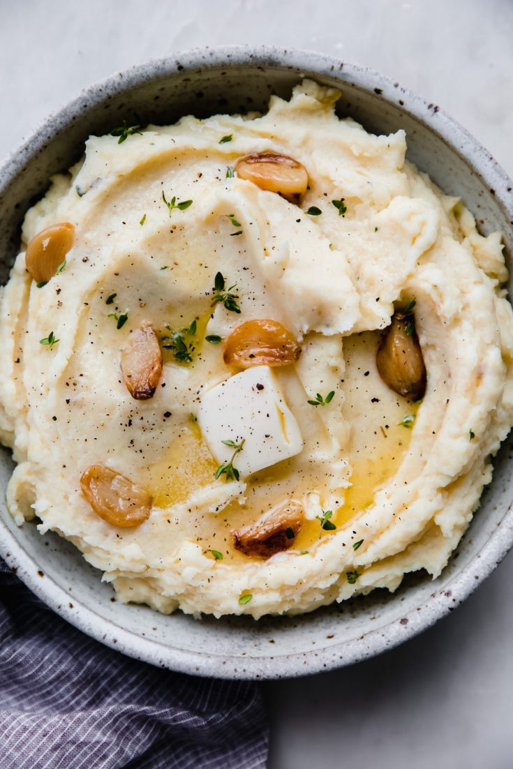 Creamy Asiago Roasted Garlic Mashed Potatoes Recipe | Little Spice Jar