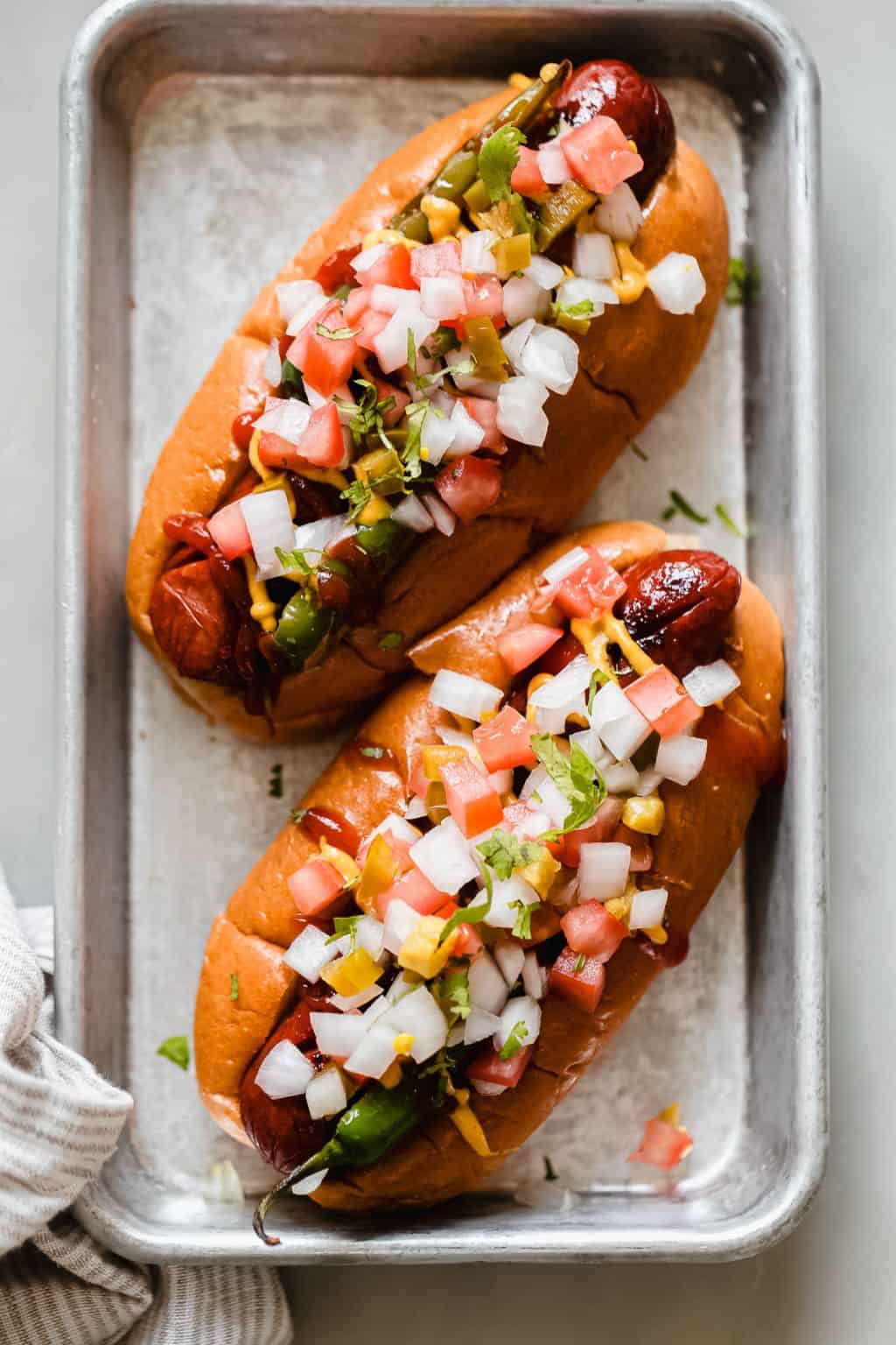 Mexican Hot Dogs with Charred Serranos - Little Spice Jar