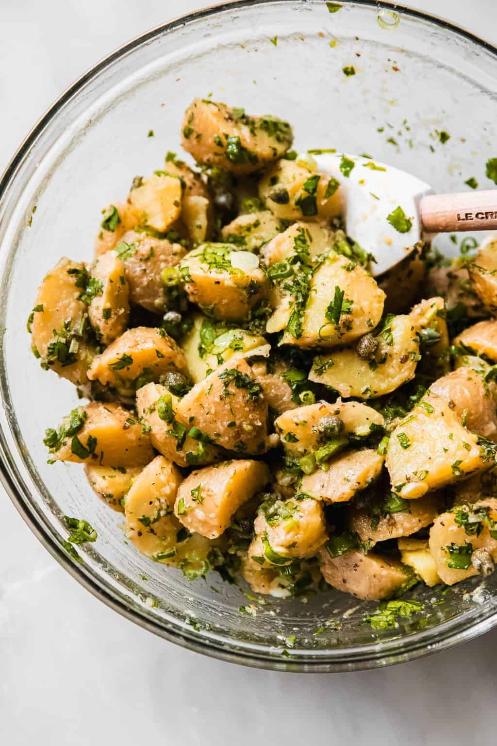 No Mayo Potato Salad (Greek Potato Salad) - Little Spice Jar