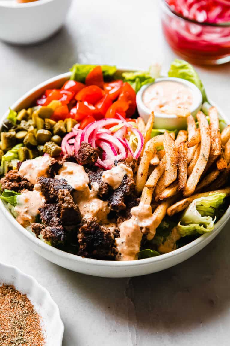 Loaded Burger Bowl with Mac Sauce - Little Spice Jar